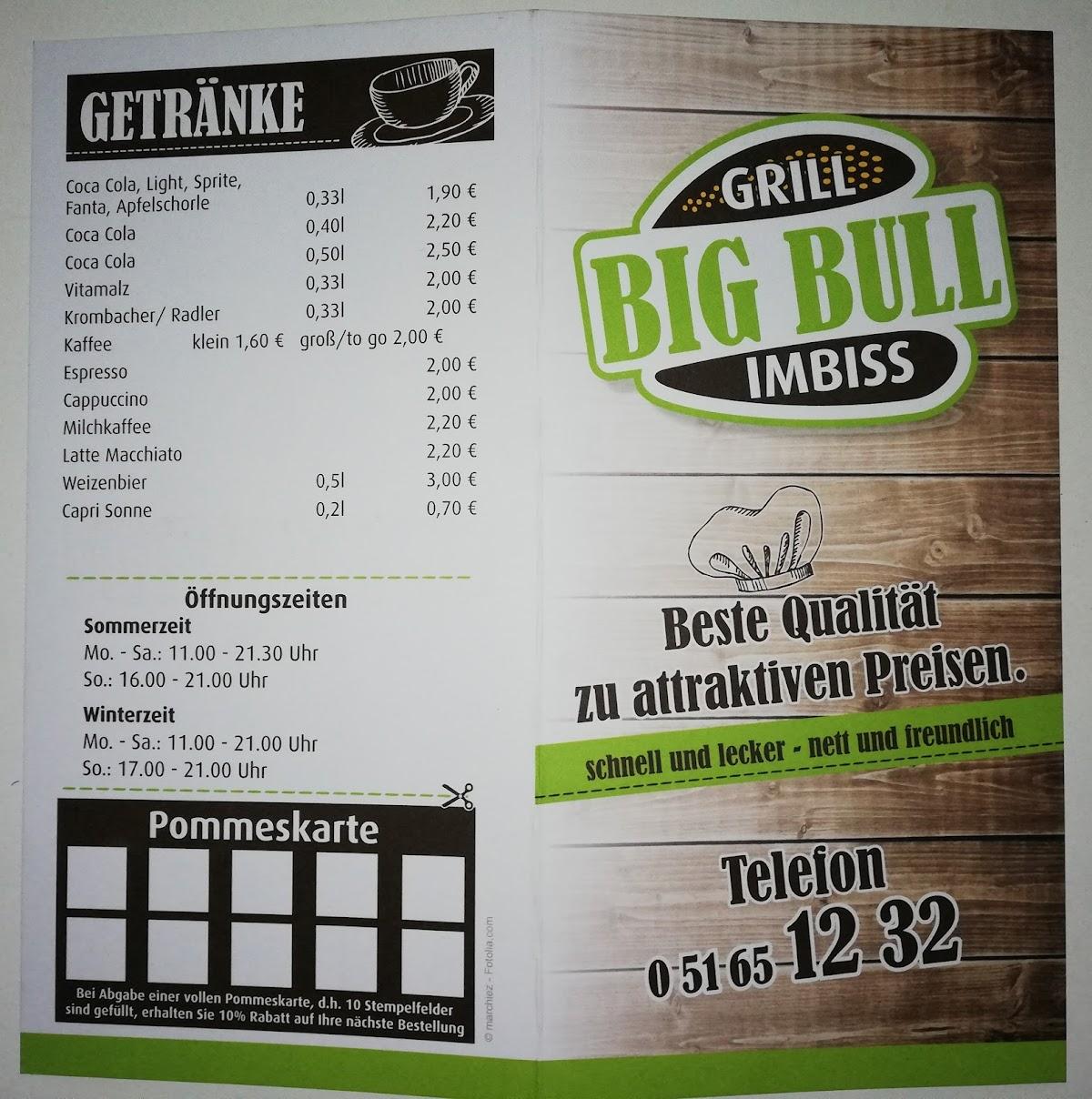 Speisekarte von BIG BULL Grill- Imbiss seit 1975 BBQ, Rethem (Aller)