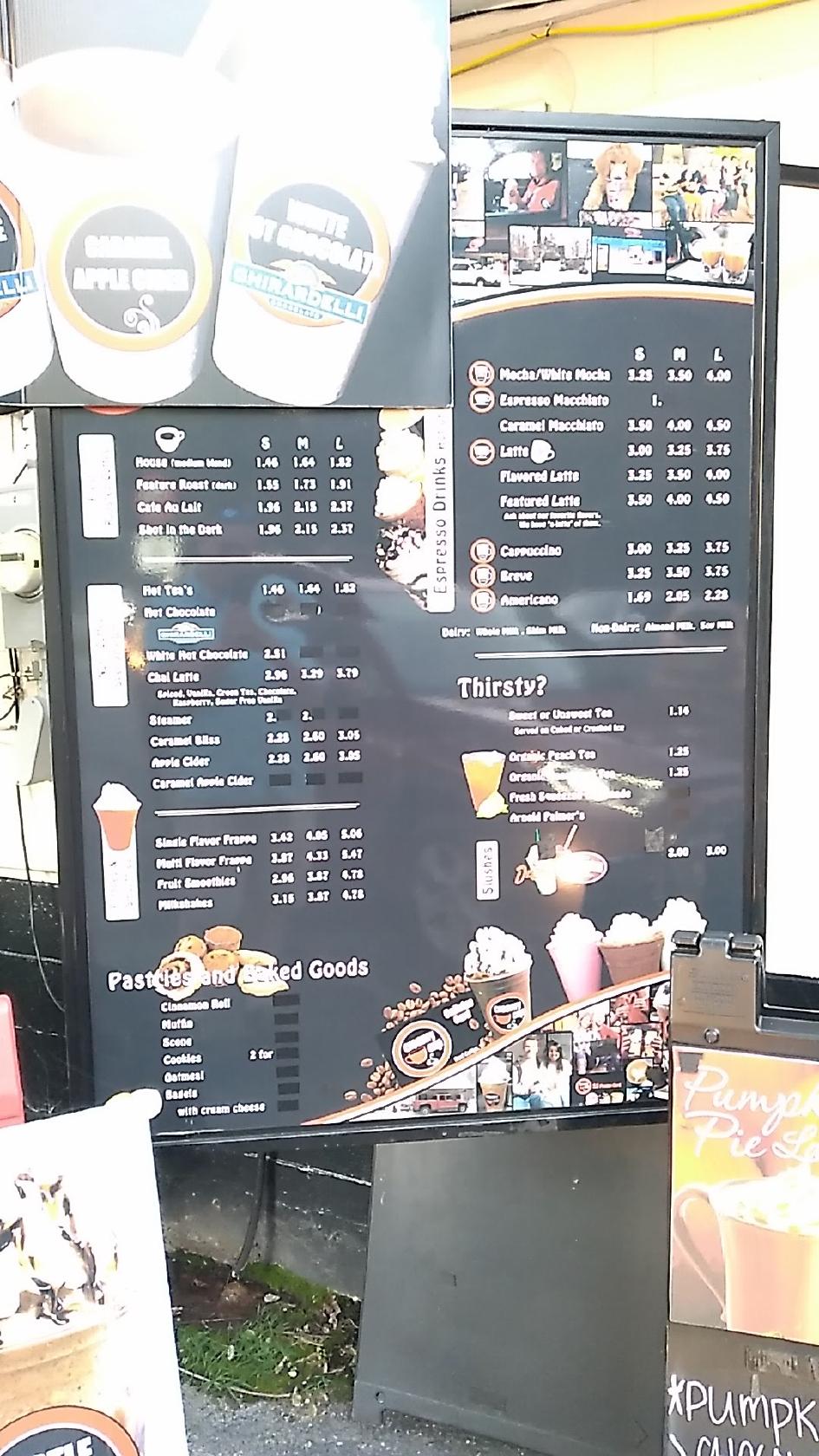 Menu at Creamy Cup, Greeneville
