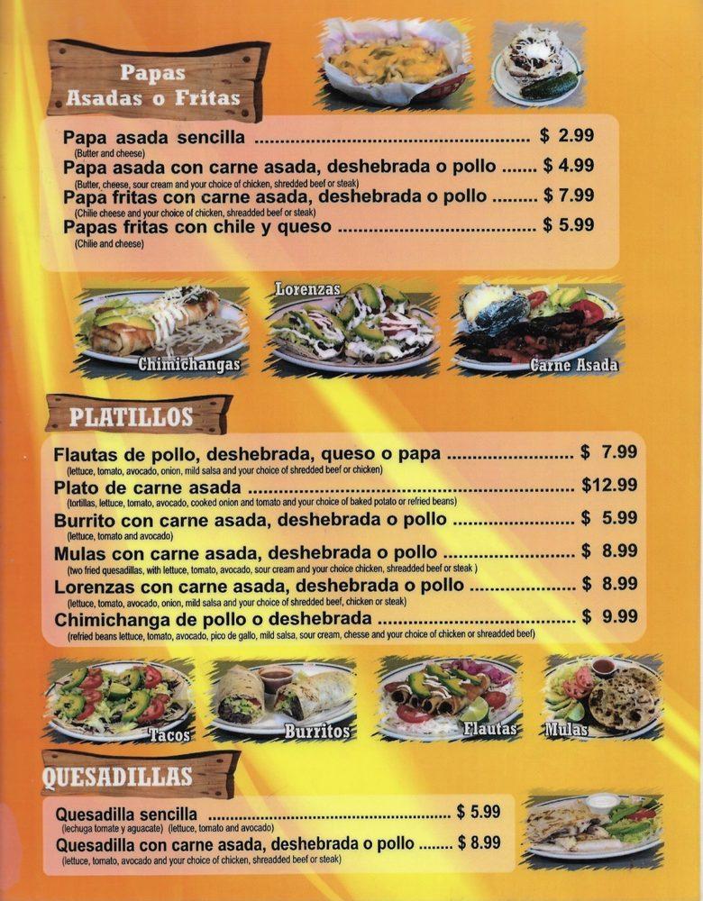 Menu at El Rey Del Pollo Santa Fe restaurant, Santa Fe