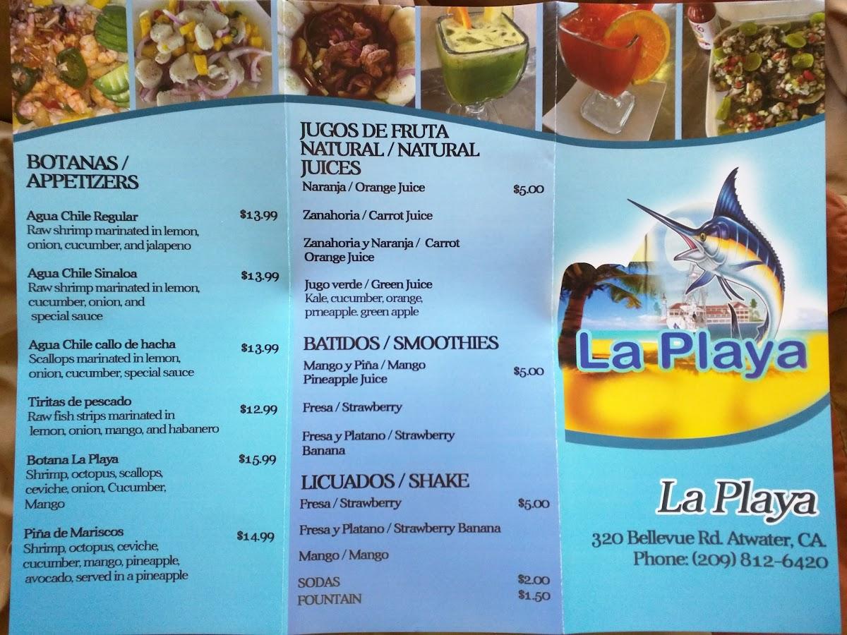 Menu at La playa seafood pub & bar, Atwater