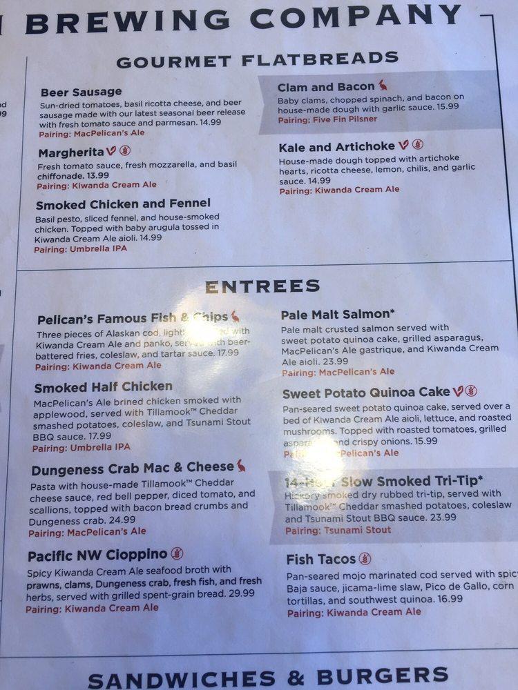 Menu at Pelican Brewing – Cannon Beach pub & bar, Cannon Beach, S ...