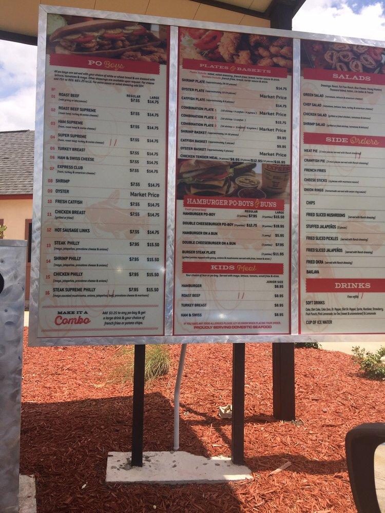 Menu at Po Boy Express restaurant, Central