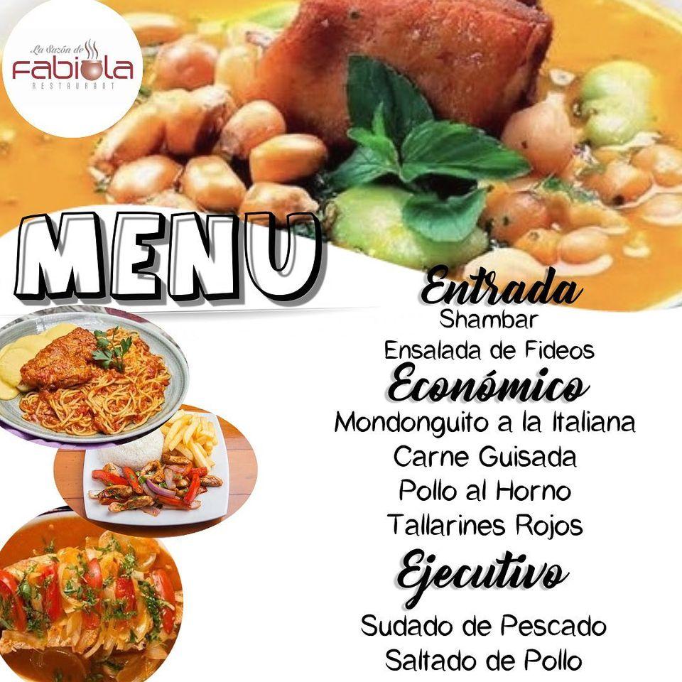 Menu at Restaurant La Sazon De Fabiola, Trujillo