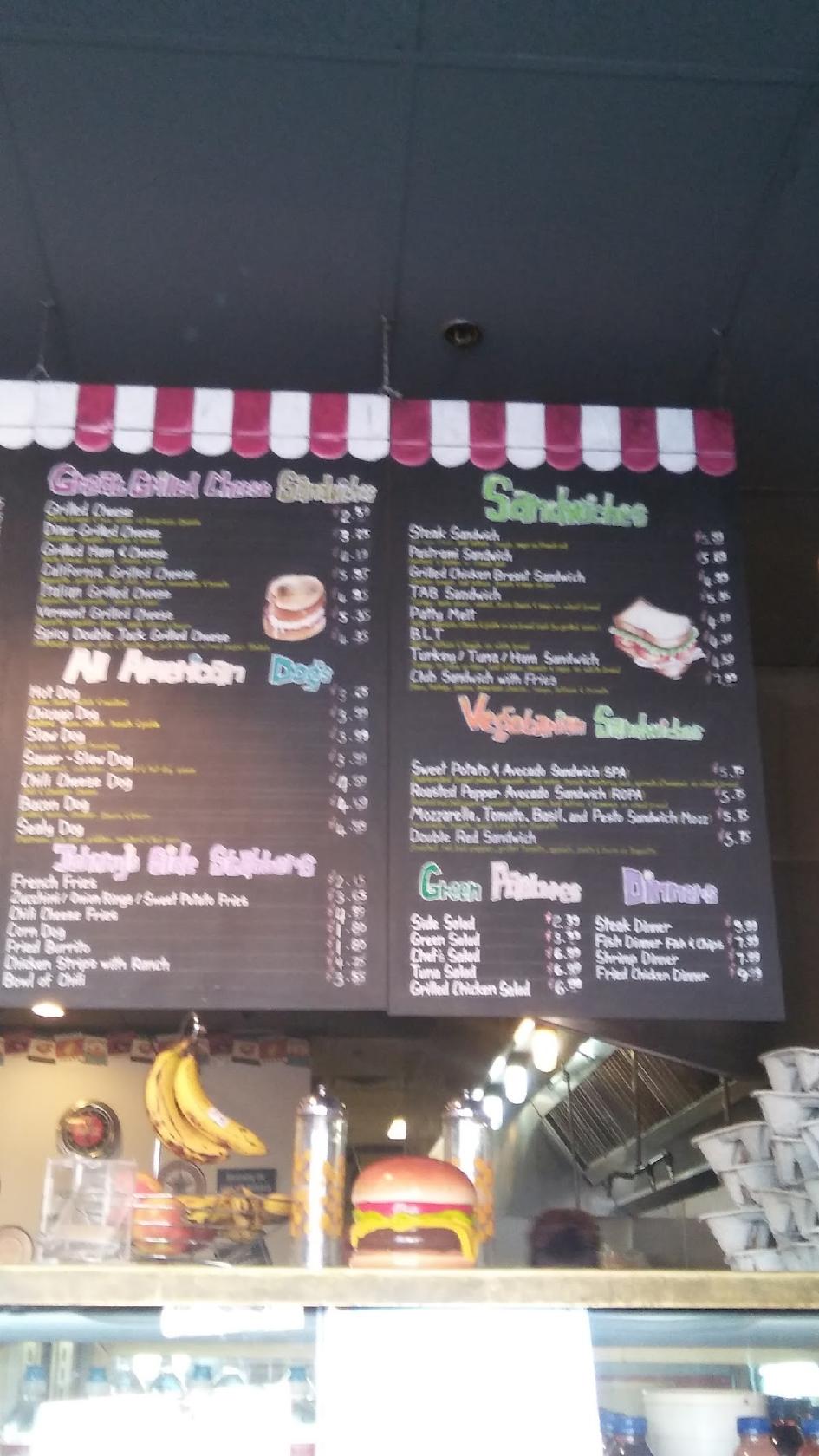 Menu at Johnny's Burgers restaurant, Riverside, Riverside Plaza Dr