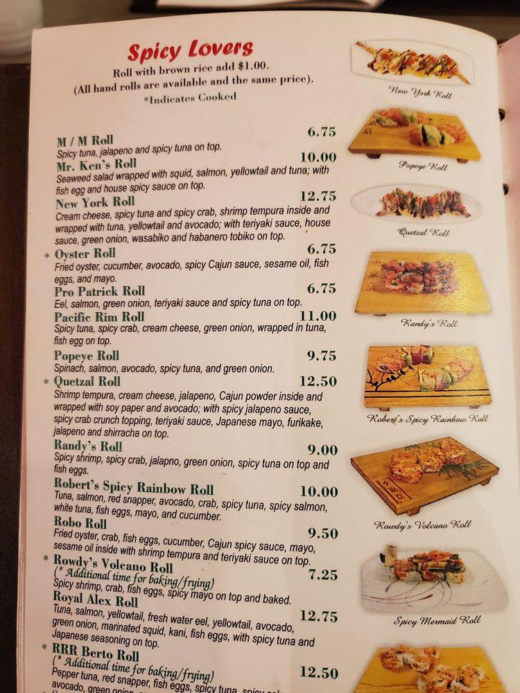Menu at Little Tokyo restaurant, Pasadena, Fairmont Pkwy