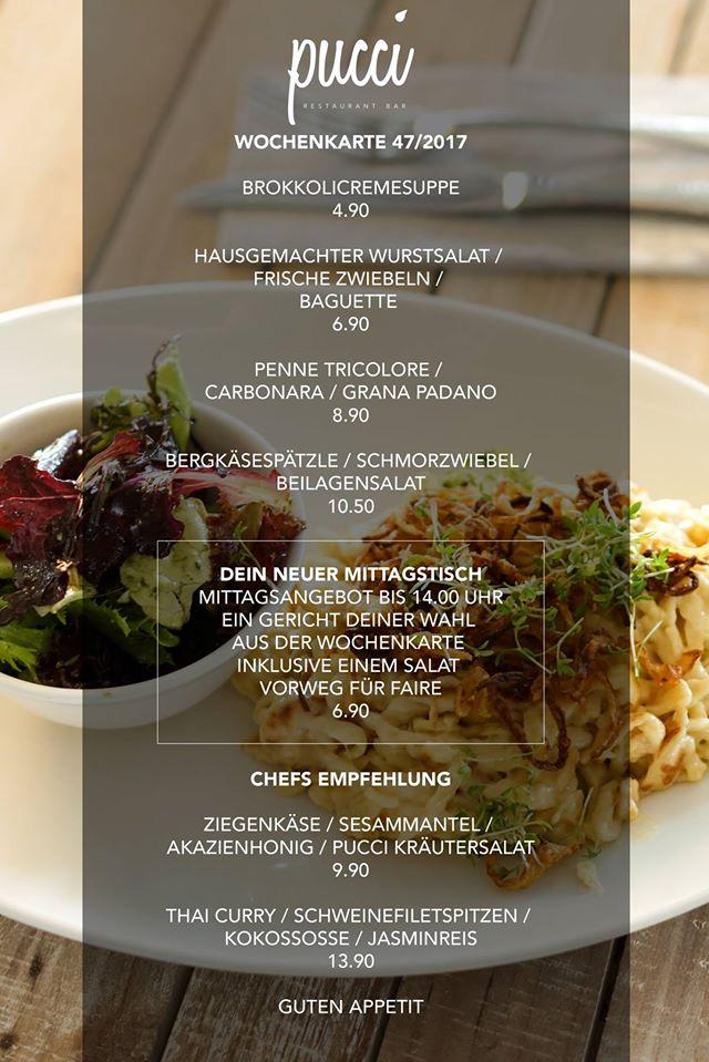 Speisekarte von Pucci Bärengarten restaurant, Ravensburg