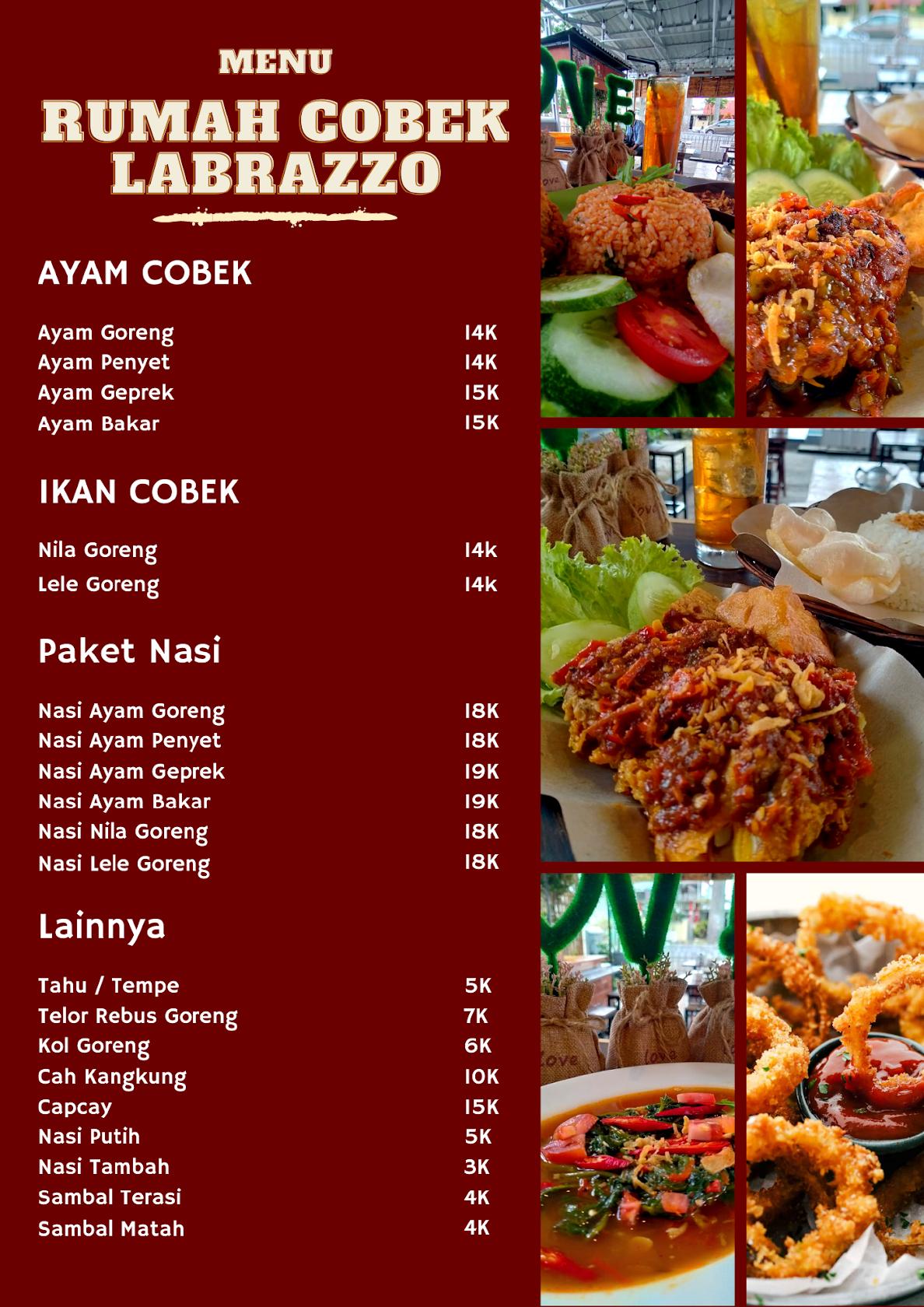 Menu at Rumah Cobek Labrazzo Food & Coffee restaurant, Bukittinggi