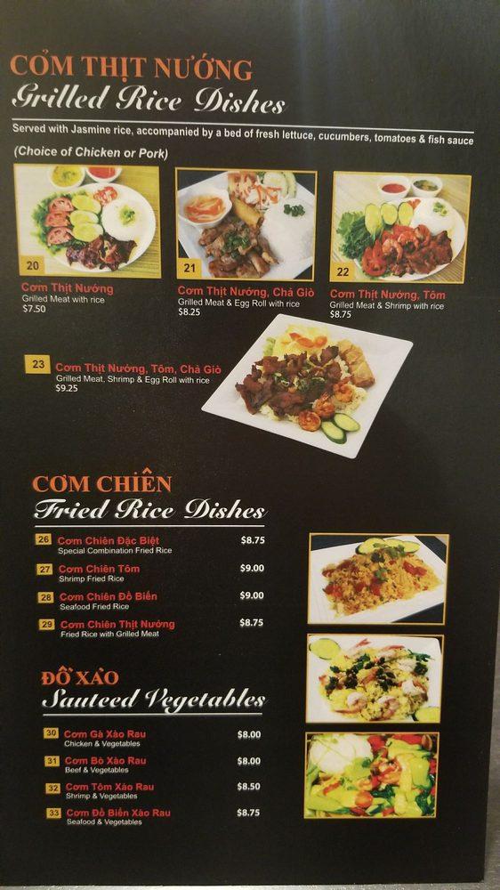 Menu at Simply Pho Noodle House restaurant, Orange