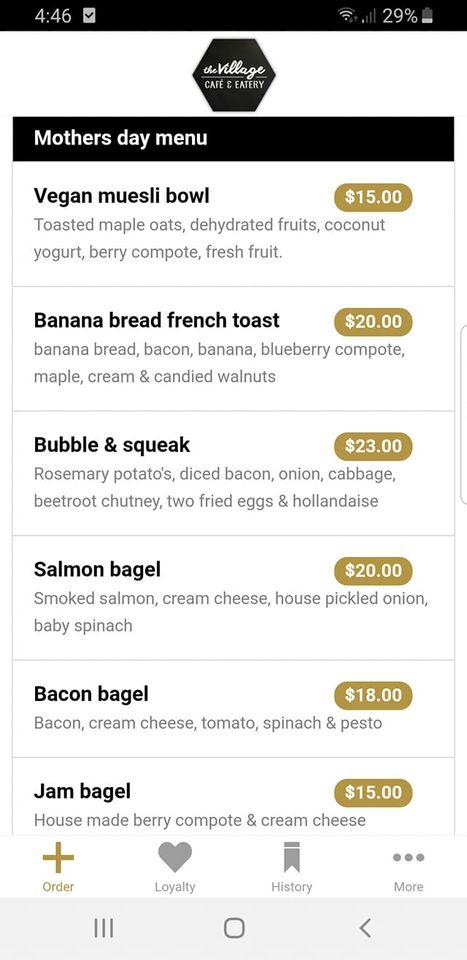 Menu at The Village Cafe, Whatawhata