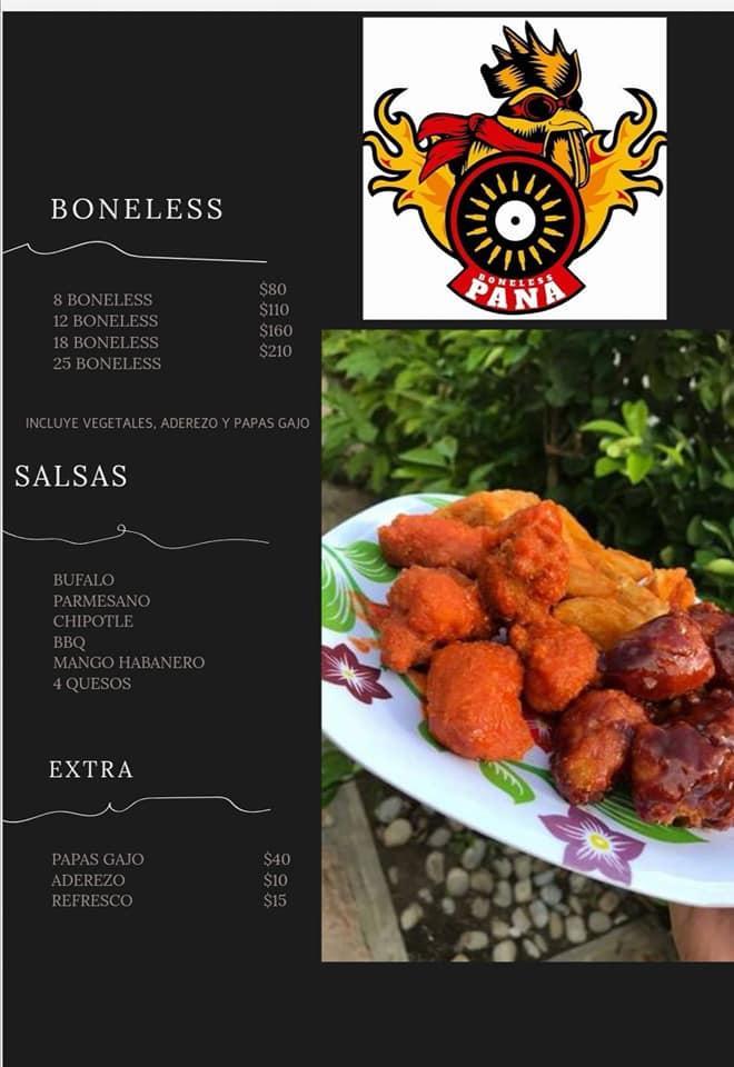 Menu at Boneless Pana restaurant, Ciudad Mante