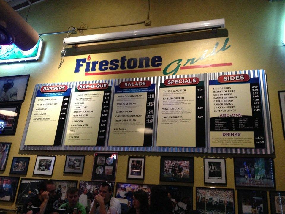 Menu at Firestone Grill BBQ, San Luis Obispo