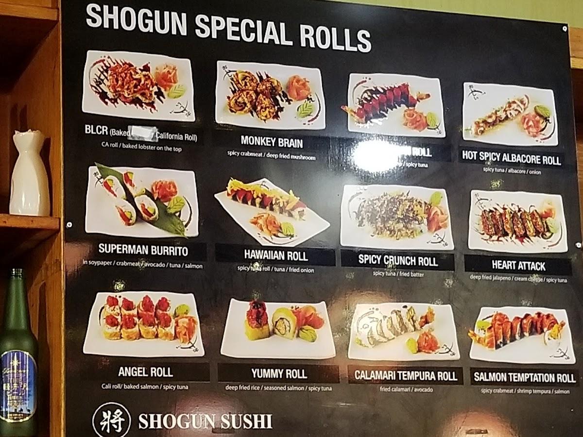 Menu at Shogun Sushi restaurant, Los Angeles, Reseda Blvd