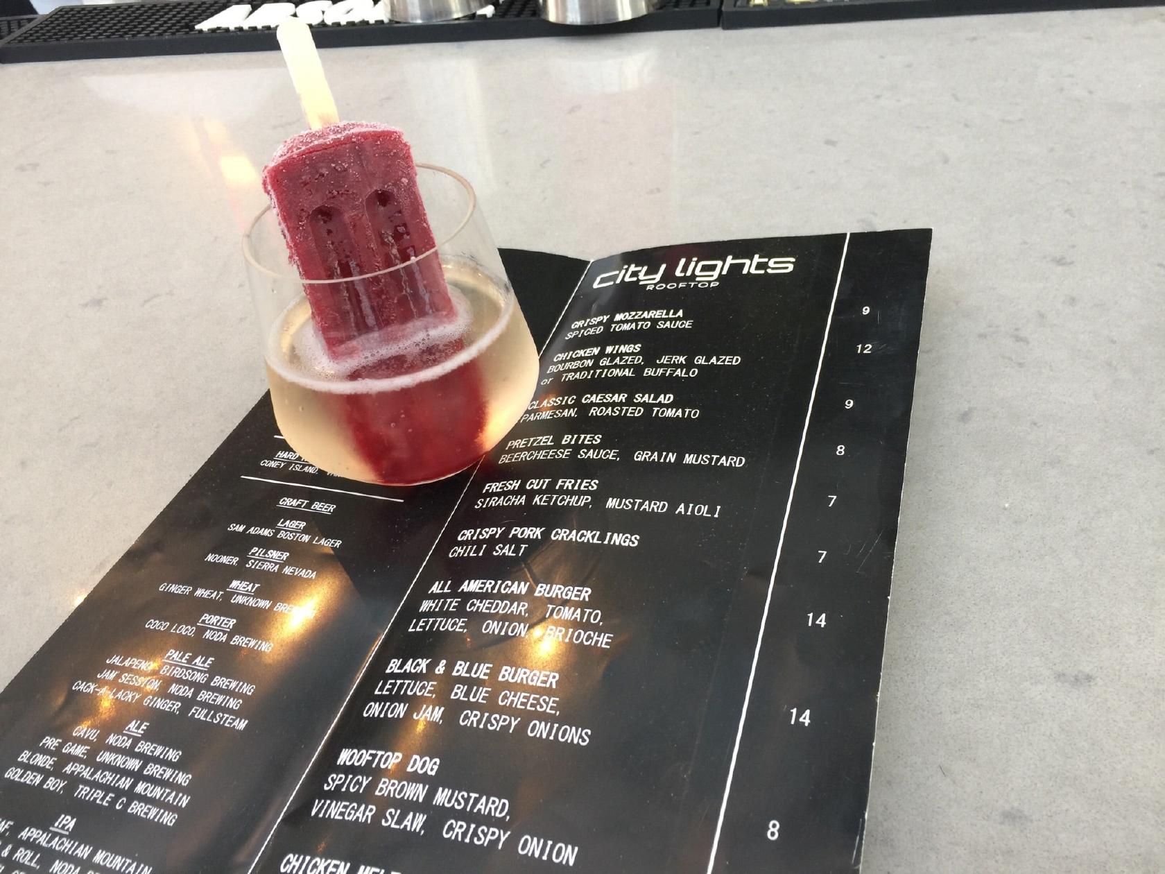 Menu at City Lights Rooftop pub & bar, Charlotte