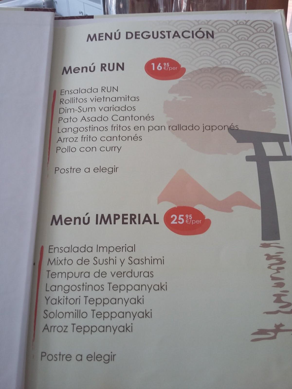 Menu at Restaurante Run, Los Alcázares