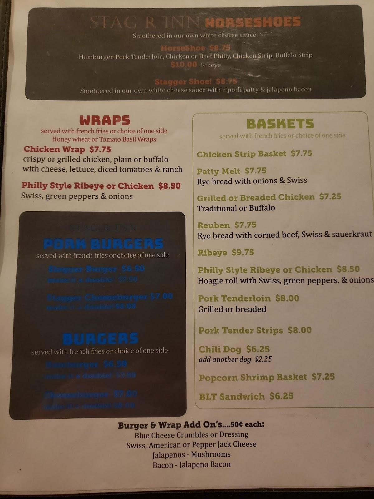 Menu at Stag-R-Inn pub & bar, Emden