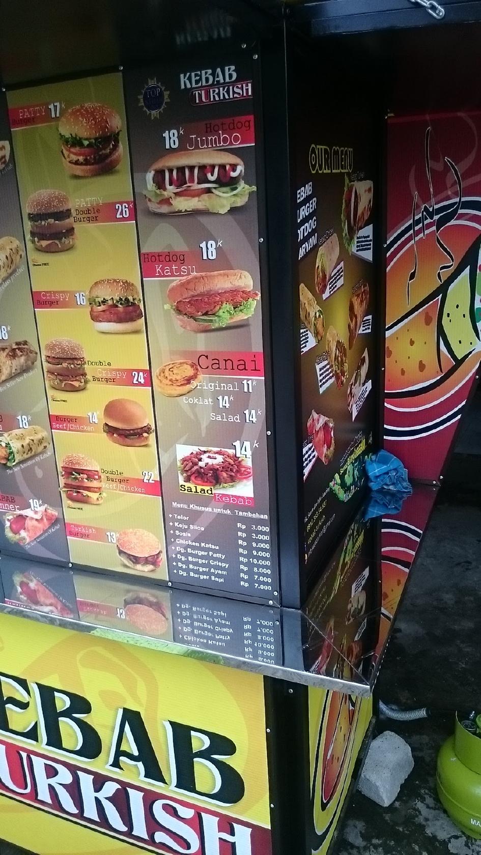 Menu at Kebab turkish restaurant, Mulung, Jl. Pasar Sumput