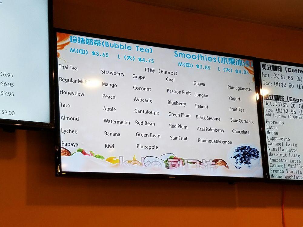 Menu at Koko Bakery, Cleveland