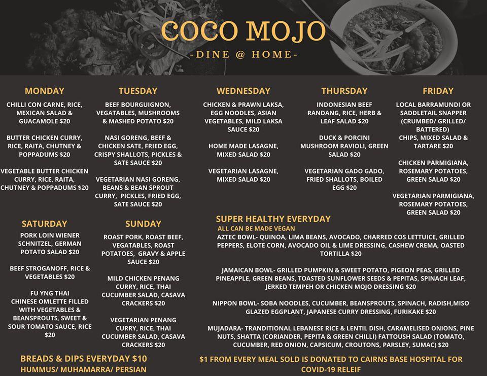 Menu at Coco Mojo Bar & Grill, Clifton Beach