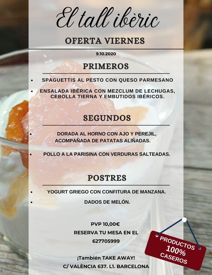 Menu at El Tall Ibèric pub & bar, Barcelona