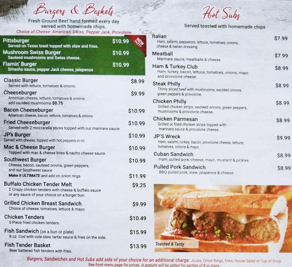 Menu at JP's Pizzeria & Grill, Calcutta