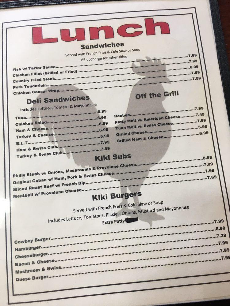 Menu at KiKis Egg House restaurant, Fort Meade