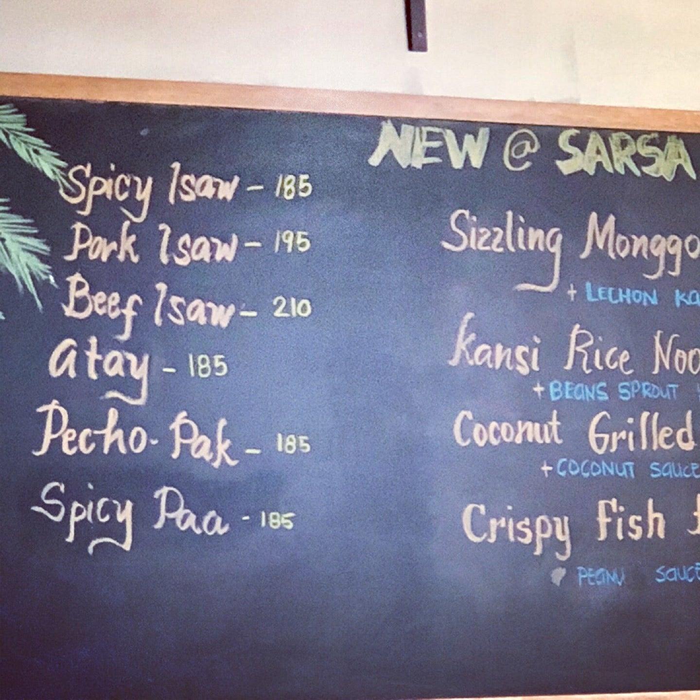 Menu at Sarsa pub & bar, Pasay, SM Mall Asia