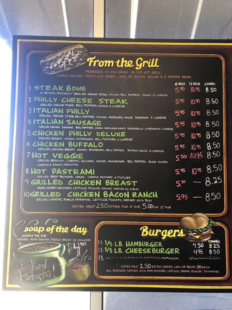 Menu at Super Subs fast food, Midwest City, S Douglas Blvd