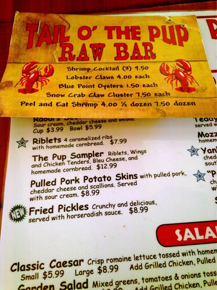 Menu at Tail O' the Pup - Open May til October BBQ, USA