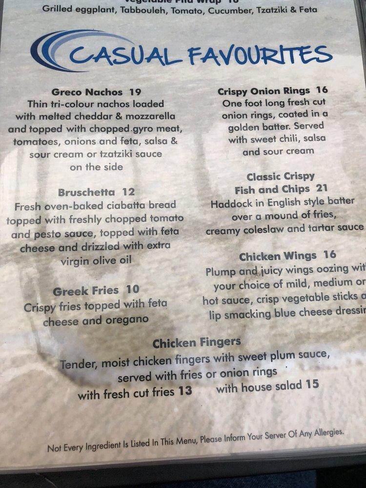 Menu at Barangas On The Beach, Hamilton