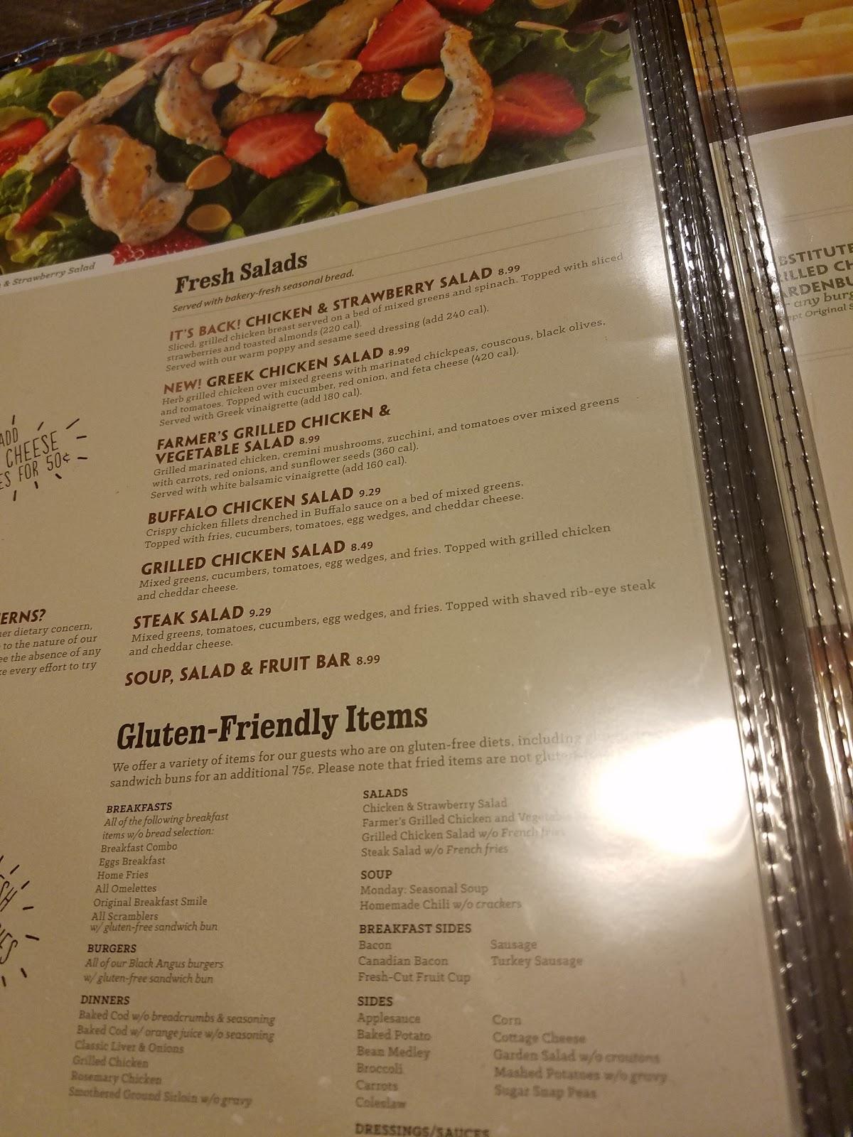 Menu at Eat'n Park restaurant, Sewickley