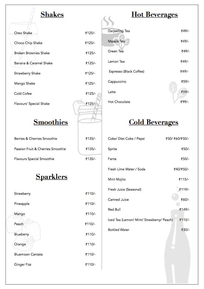 Menu at Flavours Restaurant, Imphal