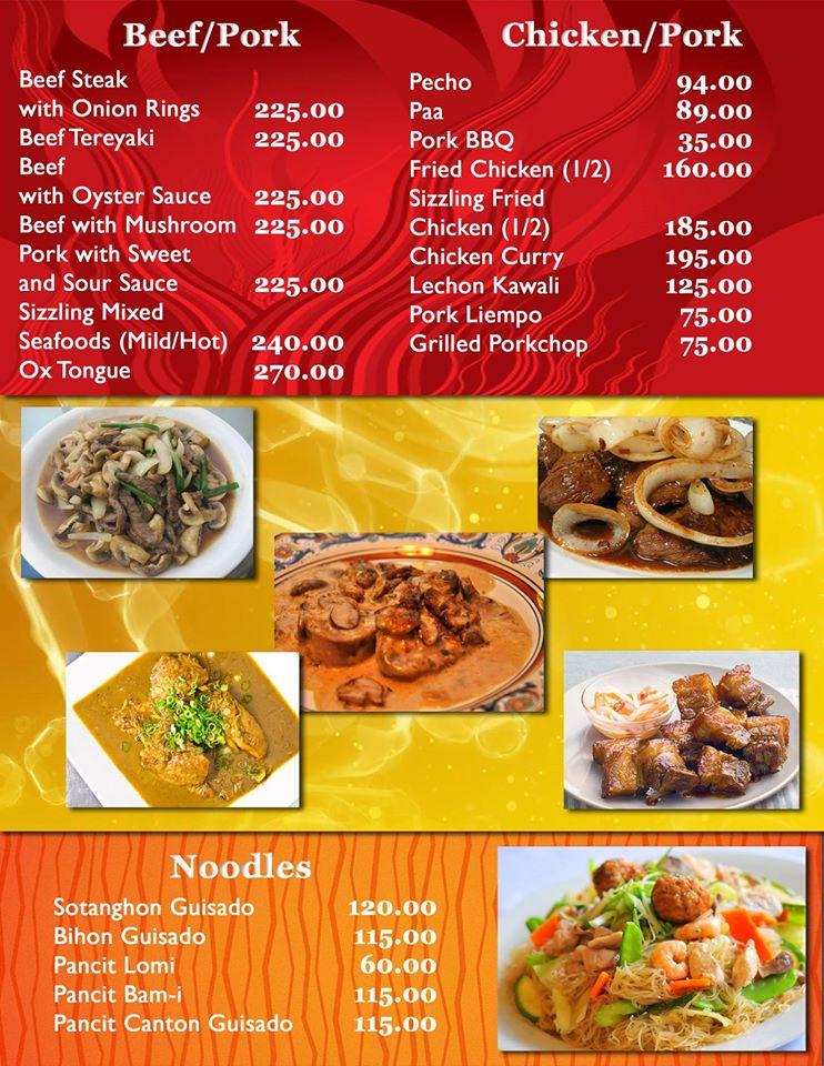 Menu at Southpark Grill restaurant, Guimbal, M8CQ+958