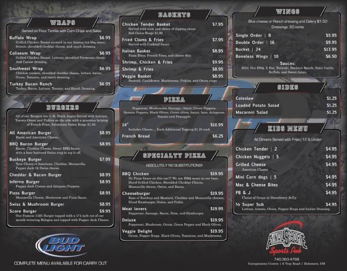 Menu at The Penalty Box pub & bar, Anchorage