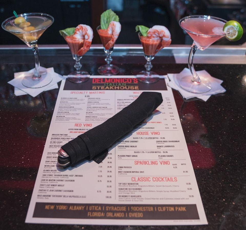 Menu at Delmonico's Italian Steakhouse, Rochester
