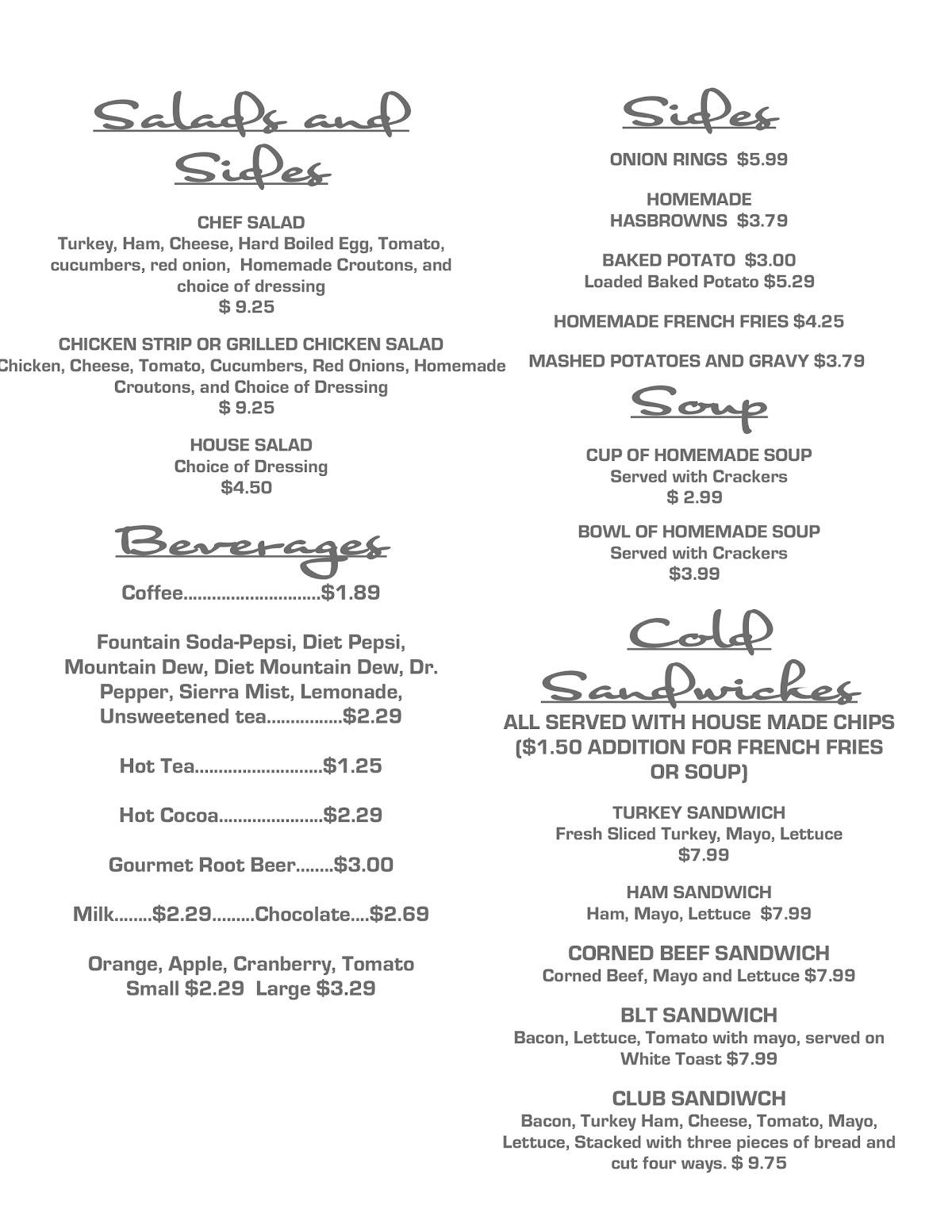 Menu at Feed Mill Restaurant, Jordan