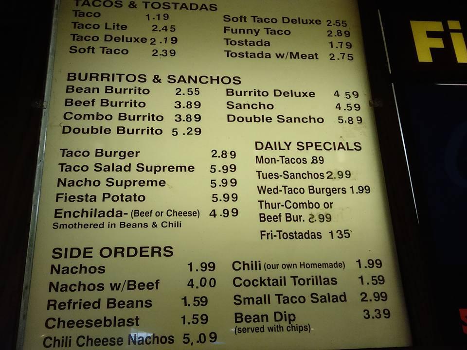 Menu at Fiesta Grande restaurant, Hutchinson