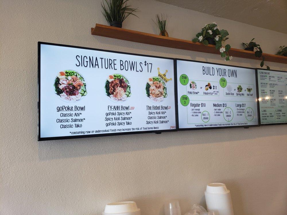 Menu at goPoke / Go Boba restaurant, Las Vegas