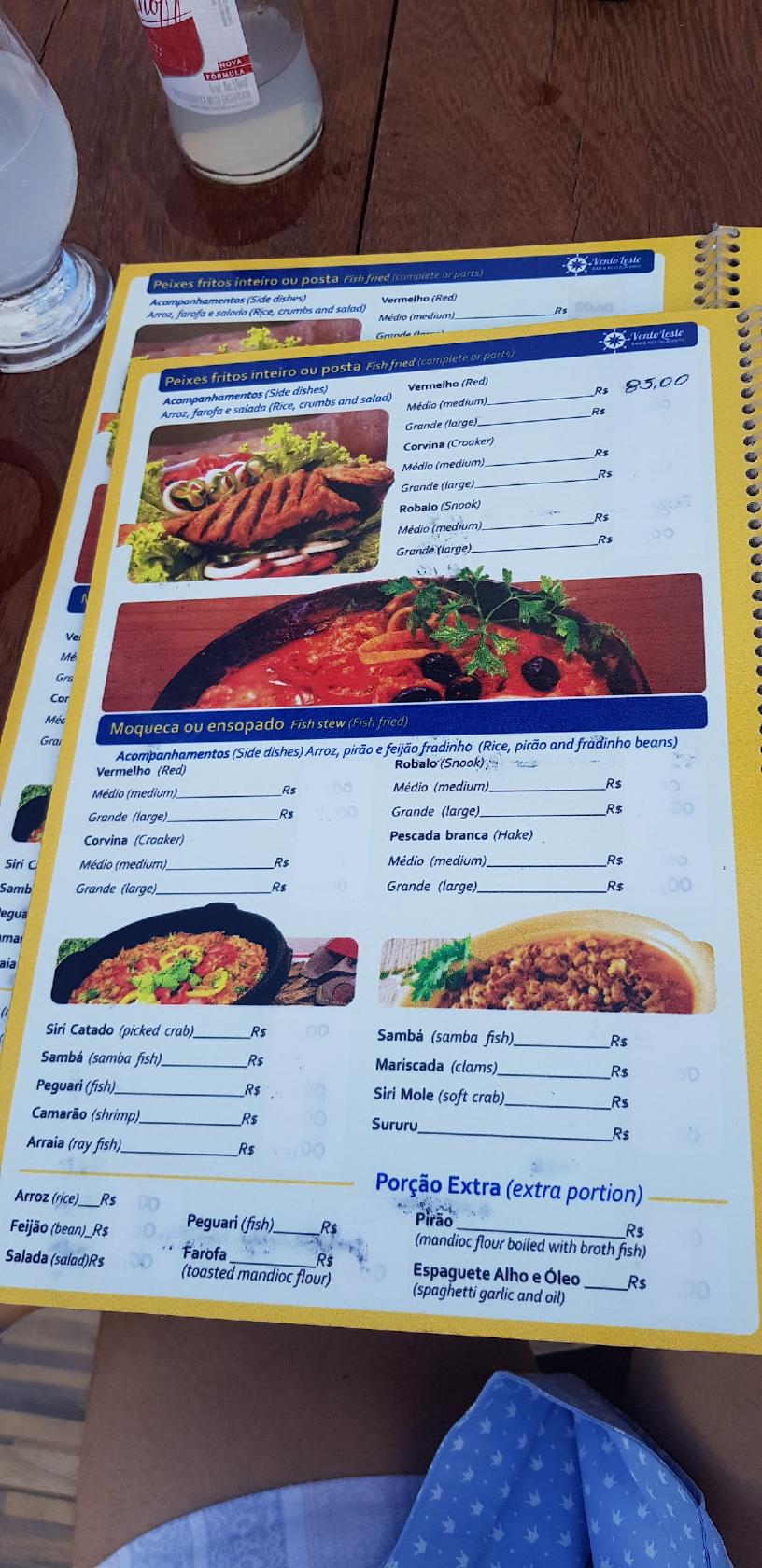 Menu em Vento Leste - Bar e Restaurante, Madre de Deus