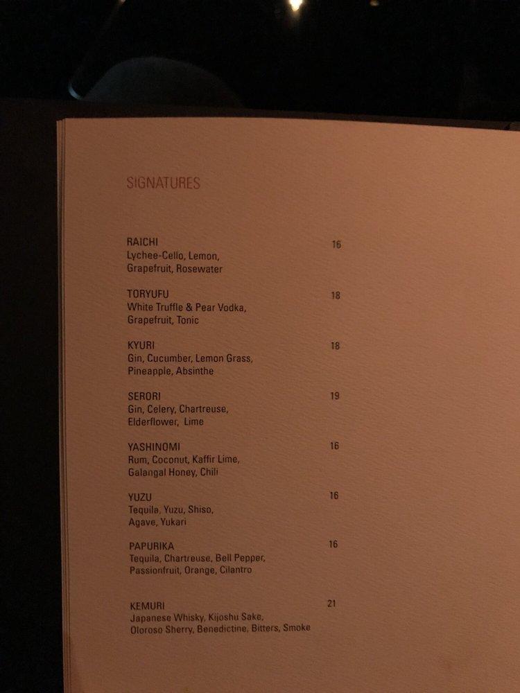 Menu at Himitsu restaurant, Atlanta, 3050 Peachtree Rd