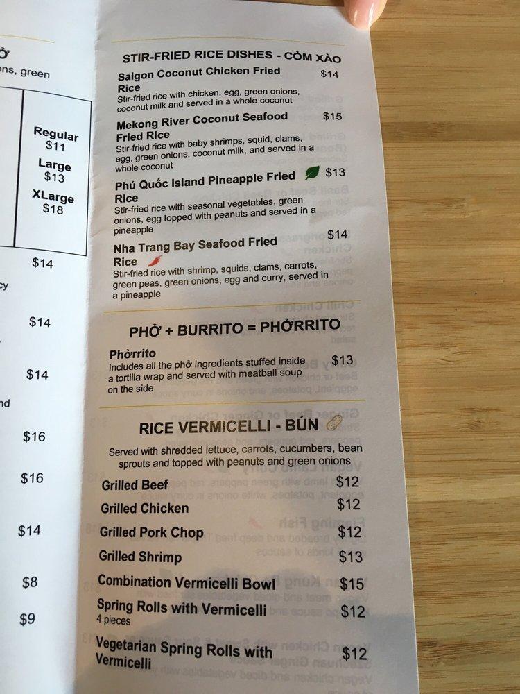 Menu at Miss Saigon Vietnamese Noodle House Whyte restaurant, Edmonton ...