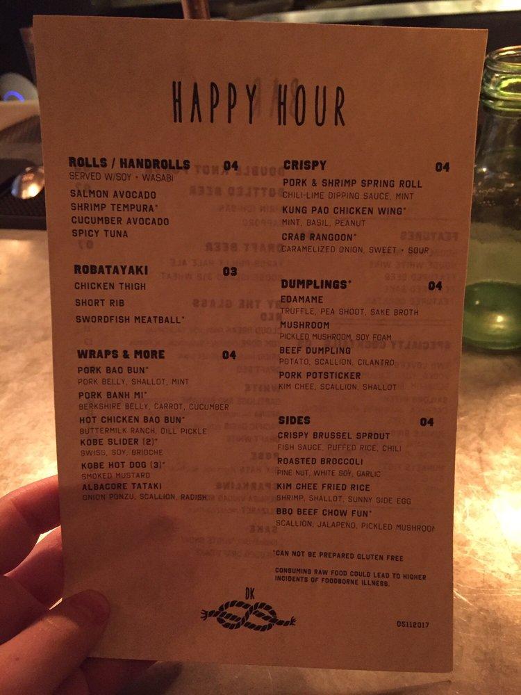 Menu at Double Knot restaurant, Philadelphia
