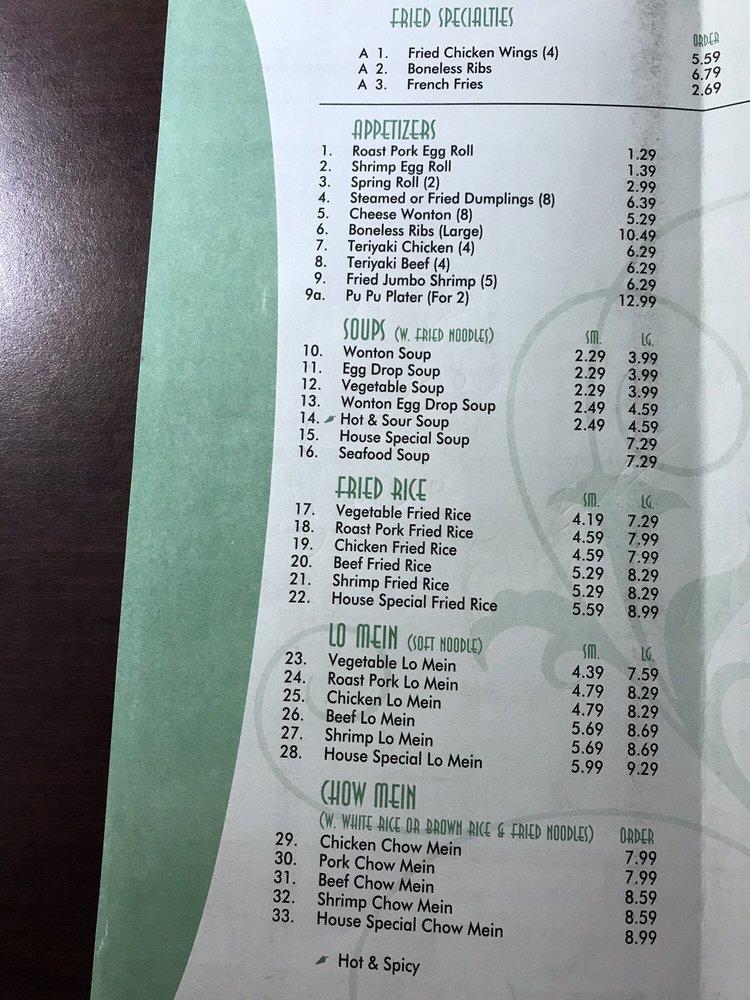 Menu at Fire Wok restaurant, Vilano Beach