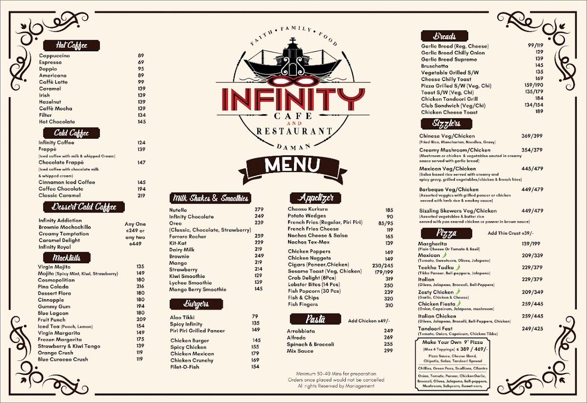 Menu at Infinity Café & Multi-Cuisine, Daman