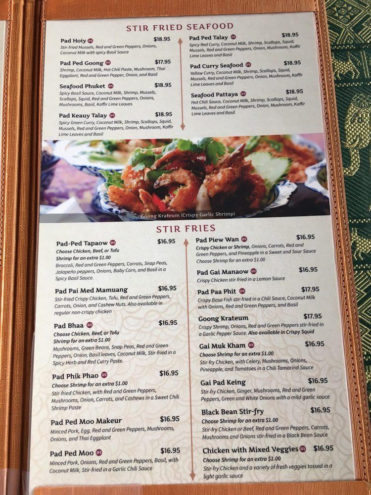 Menu au Syphay Restaurant, Edmonton, 104 Street NW