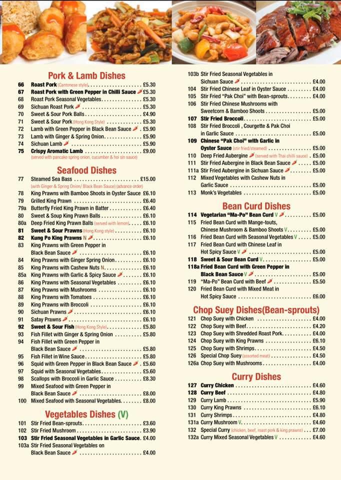 Menu at Happy Villa fast food, London, 432 Finchley Rd