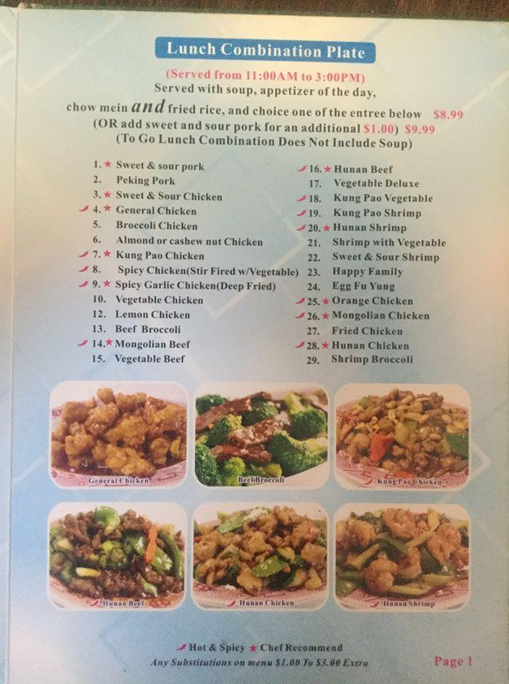 Menu at China Doll Chinese Restaurant, Red Bluff