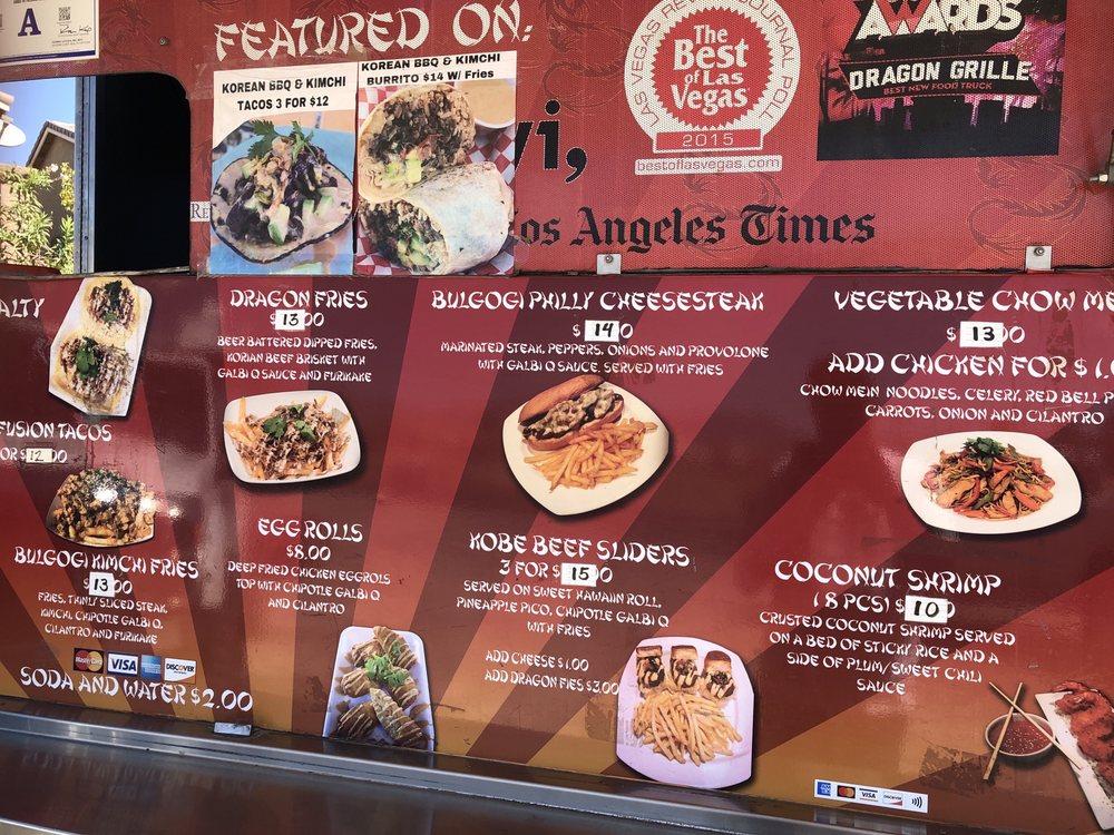 Menu at Dragon Grille restaurant, Las Vegas