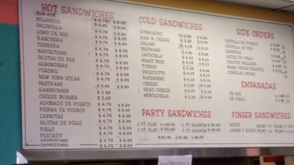 Menu at Tito's Market restaurant, El Monte