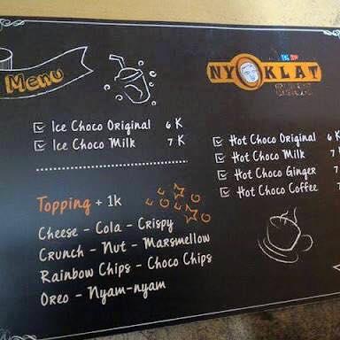 Menu at Nyoklat Kretek (Choco Romance) cafe, Kudus
