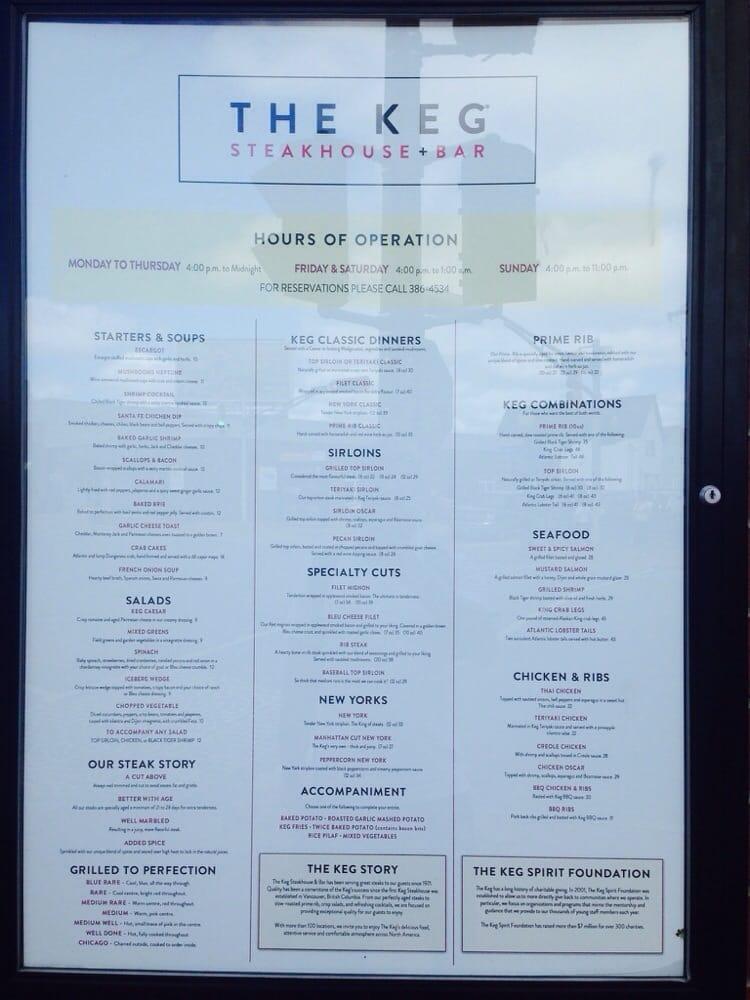 Menu at The Keg Steakhouse + Bar - Moncton, Moncton